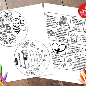 The Beatitudes, Bible Story Activity, Sunday School Craft, Printable ...
