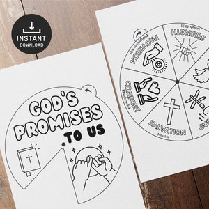 God's Promises to Us Coloring Wheel, Bible Activity, Kids Bible Lesson ...