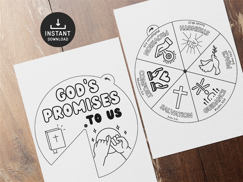 God's Promises to Us Coloring Wheel, Bible Activity, Kids Bible Lesson ...