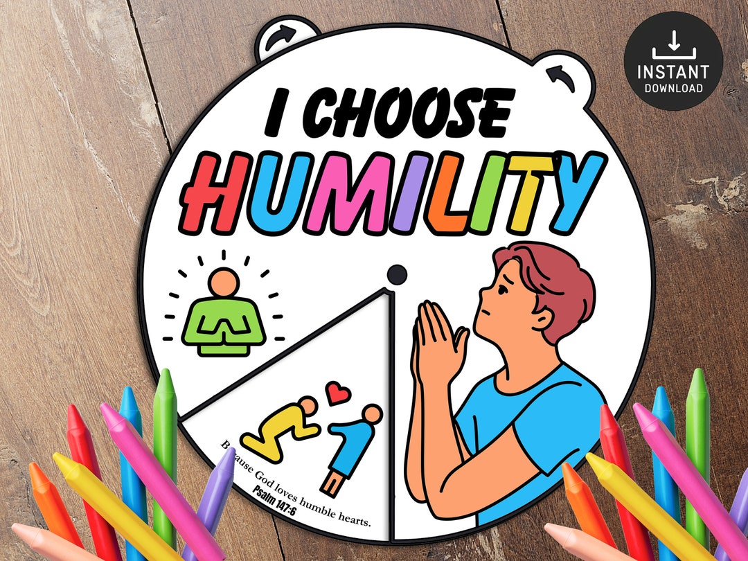 I Choose Humility Coloring Wheel, Printable Bible Activity, Kids Bible ...