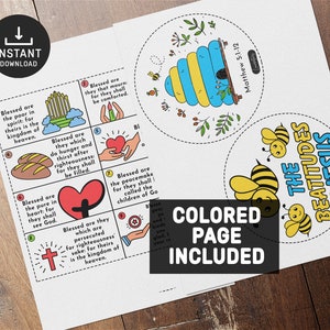 The Beatitudes, Bible Story Activity, Sunday School Craft, Printable ...