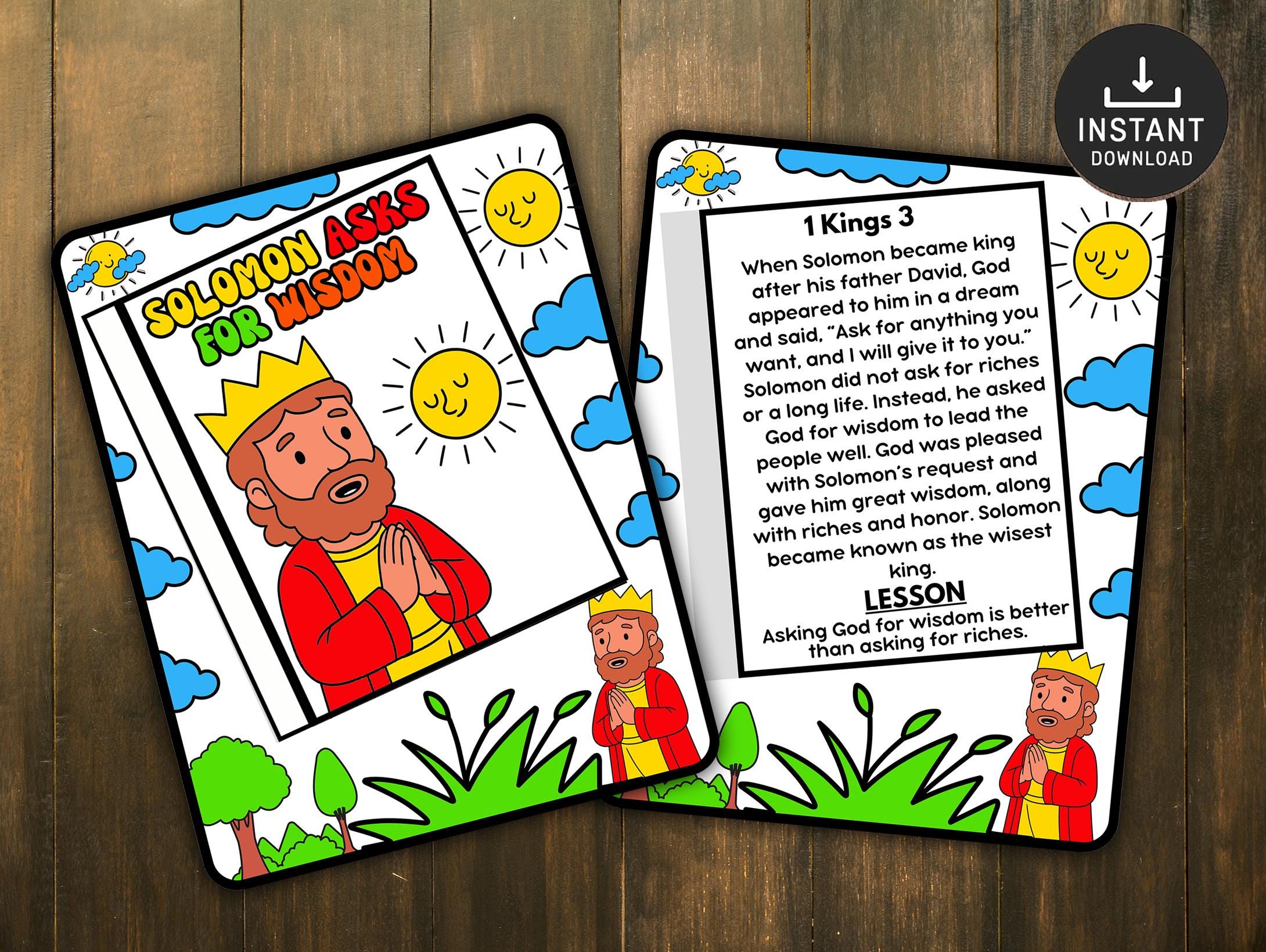 King Solomon Asks for Wisdom, Kids Bible Lesson, Sunday School, Bible ...