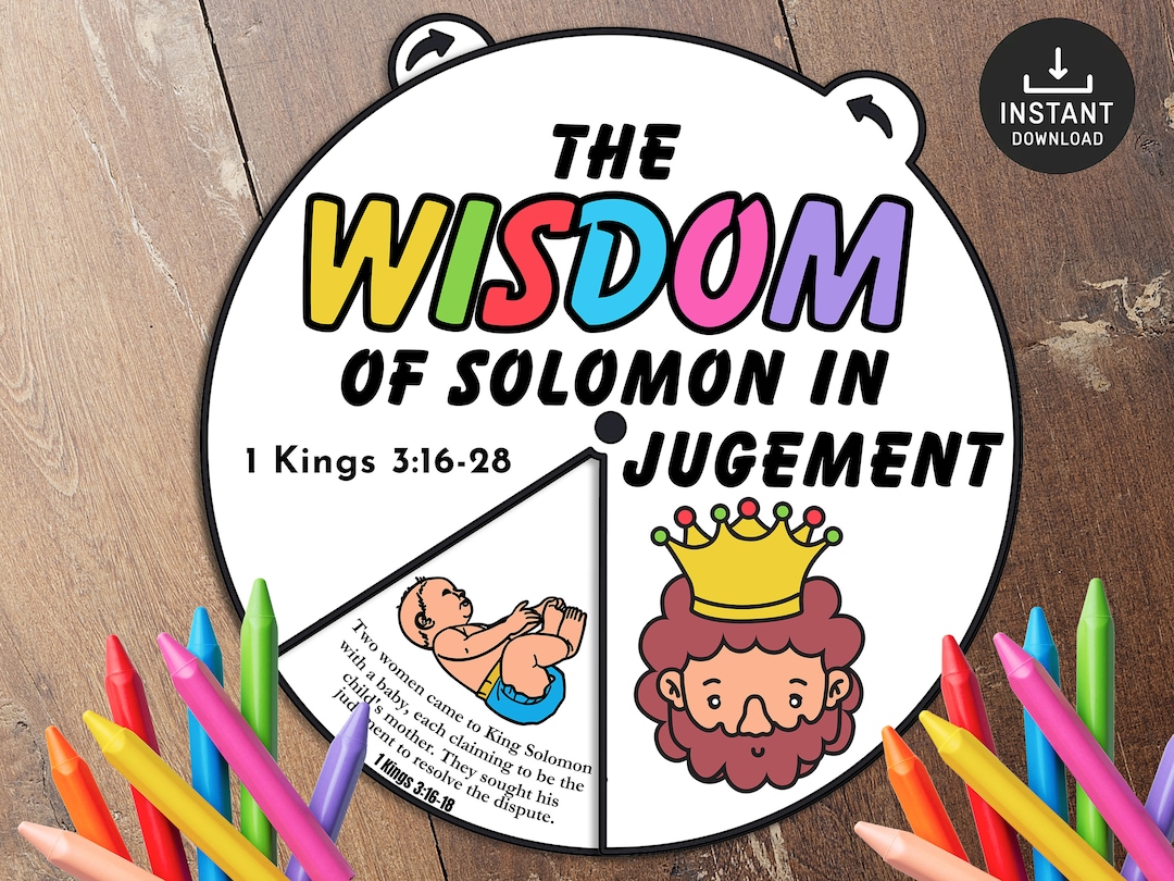 The Wisdom of Solomon Judgement Coloring Wheel, Bible Activity, Wisdom ...