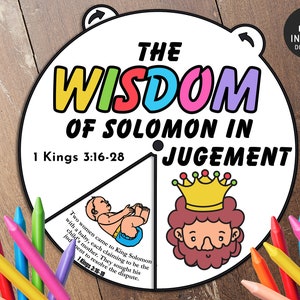 The Wisdom of Solomon Judgement Coloring Wheel, Bible Activity, Wisdom ...
