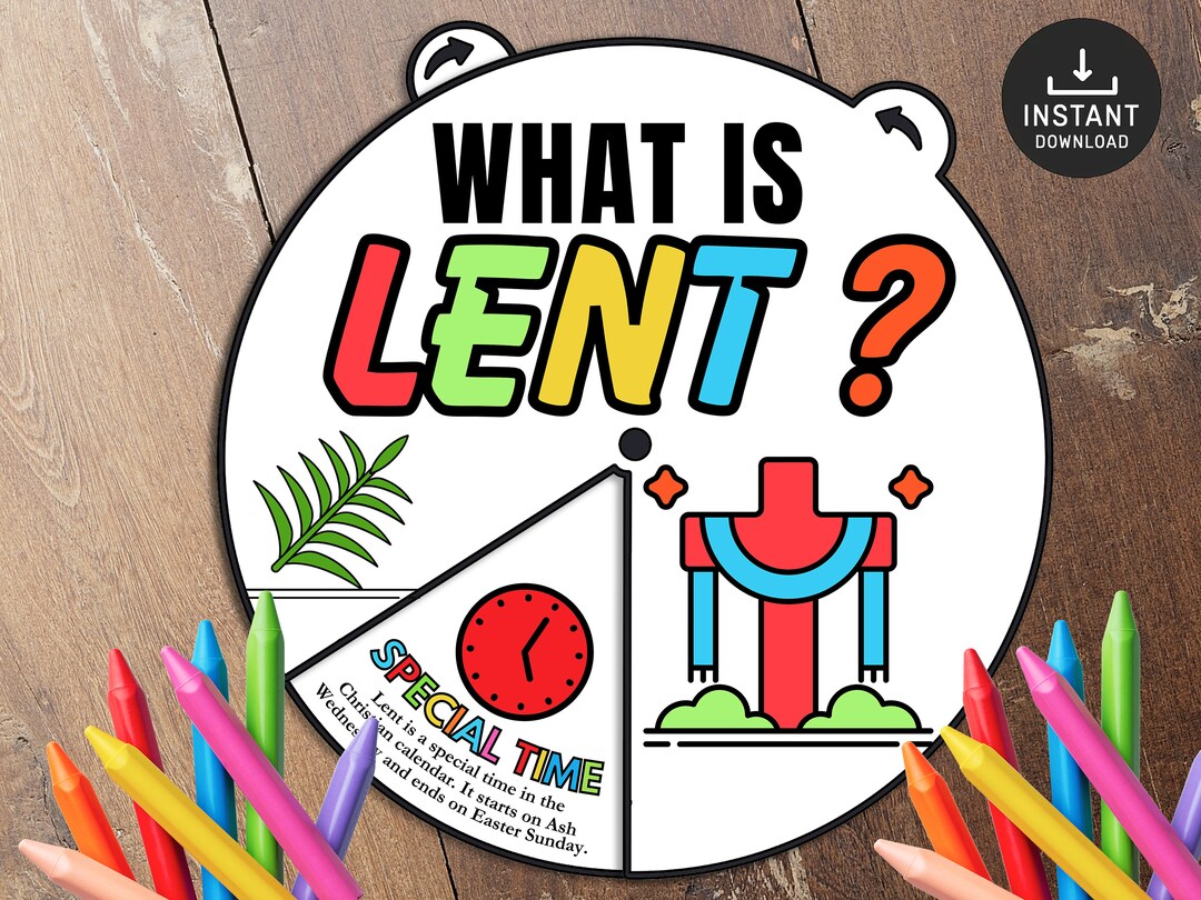 Lent Coloring Wheel, Lent Activity for Kids, Ash Wednesday Bible Study ...