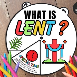 Lent Coloring Wheel, Lent Activity for Kids, Ash Wednesday Bible Study ...