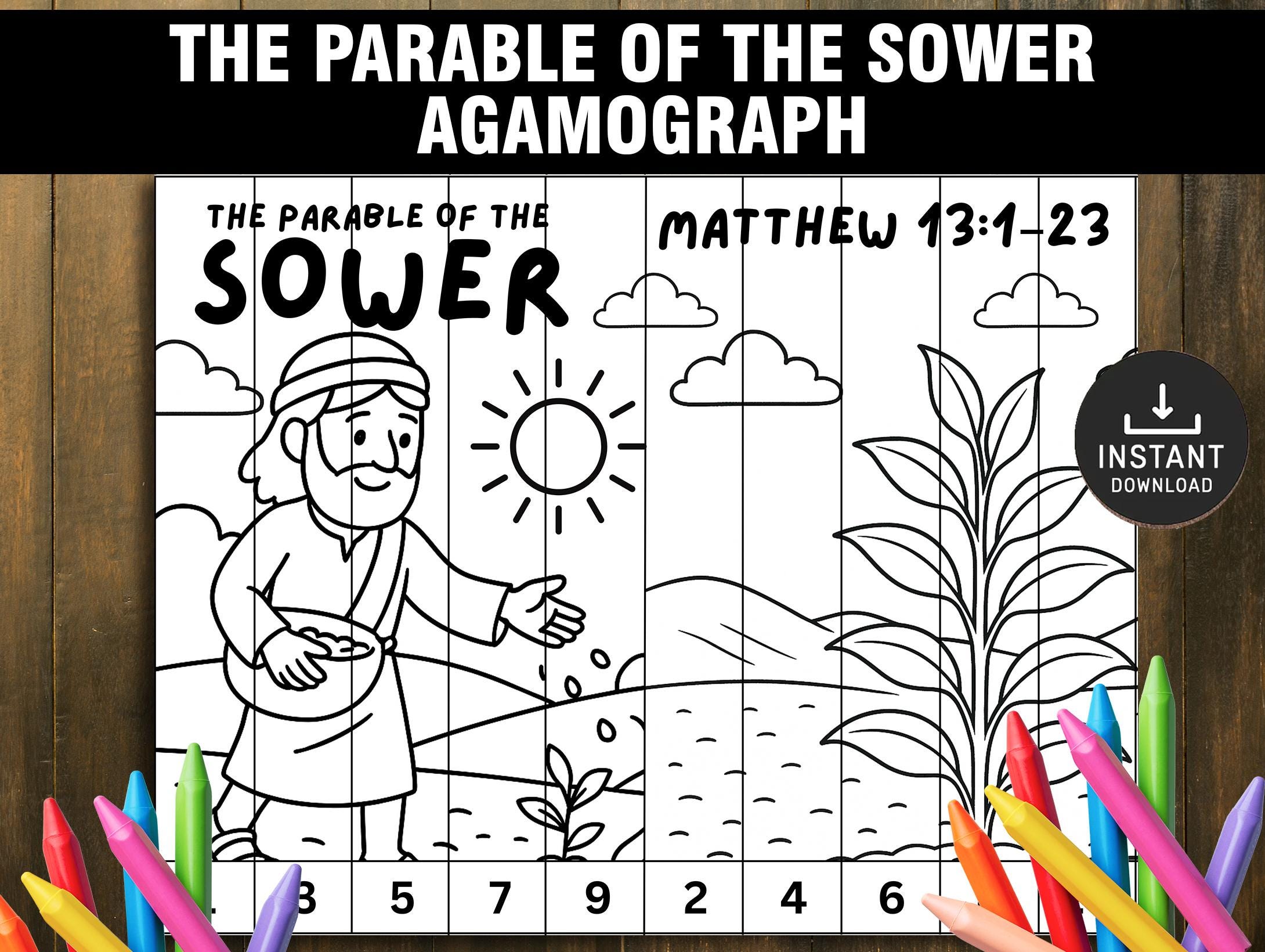 Parable of the Sower Agamograph, Bible Story Craft, Bible Lesson, Bible ...