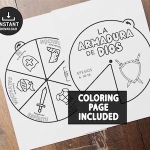 Armor of God Coloring Wheel, Bible Activity, Bible Lesson, Memory Game ...