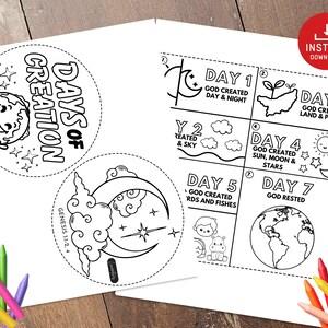 Days of Creation Bible Story Activity, Sunday School Craft, Printable ...