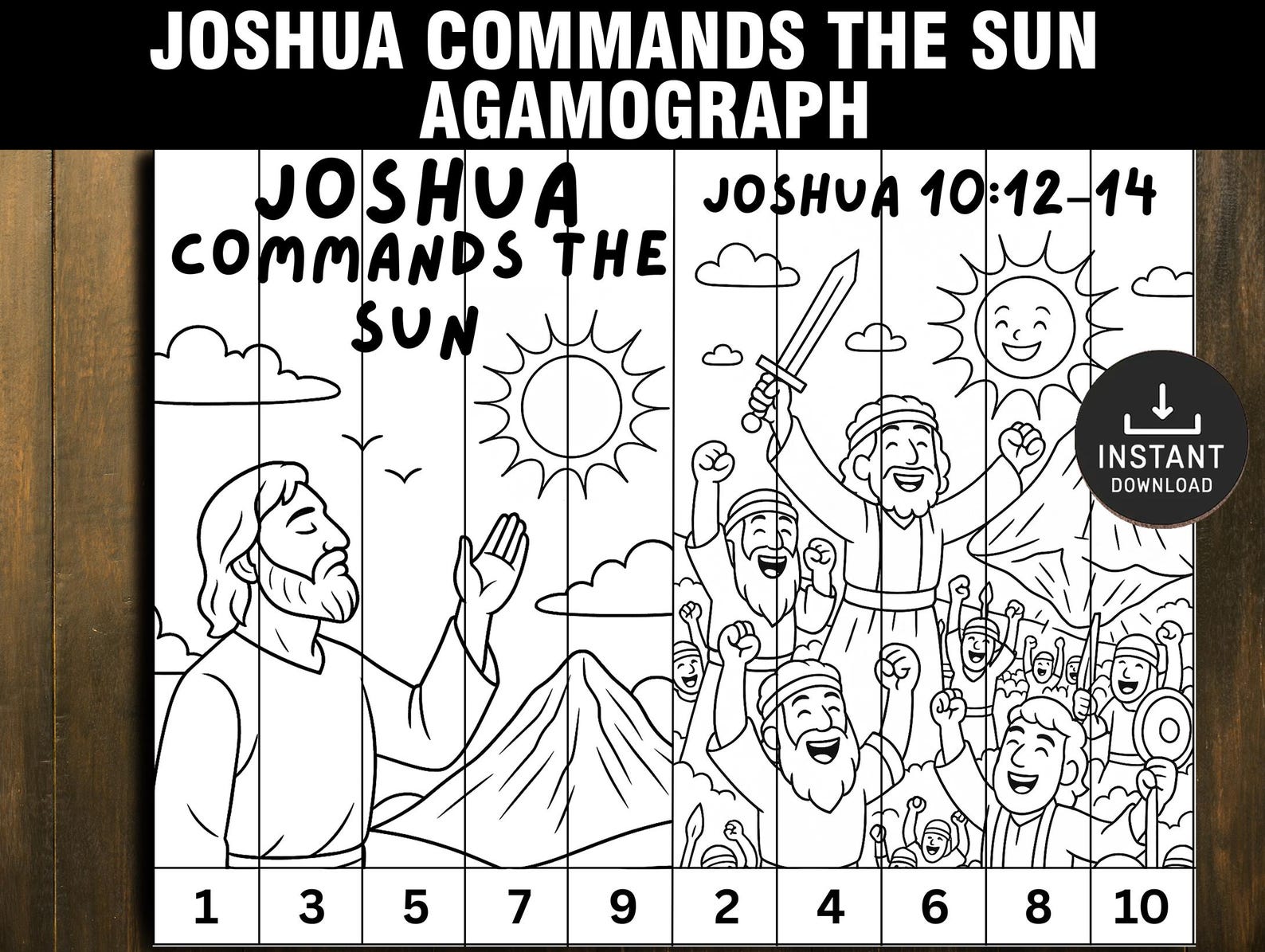 Joshua and the Sun Stand Still Agamograph, Bible Story Craft, Bible ...