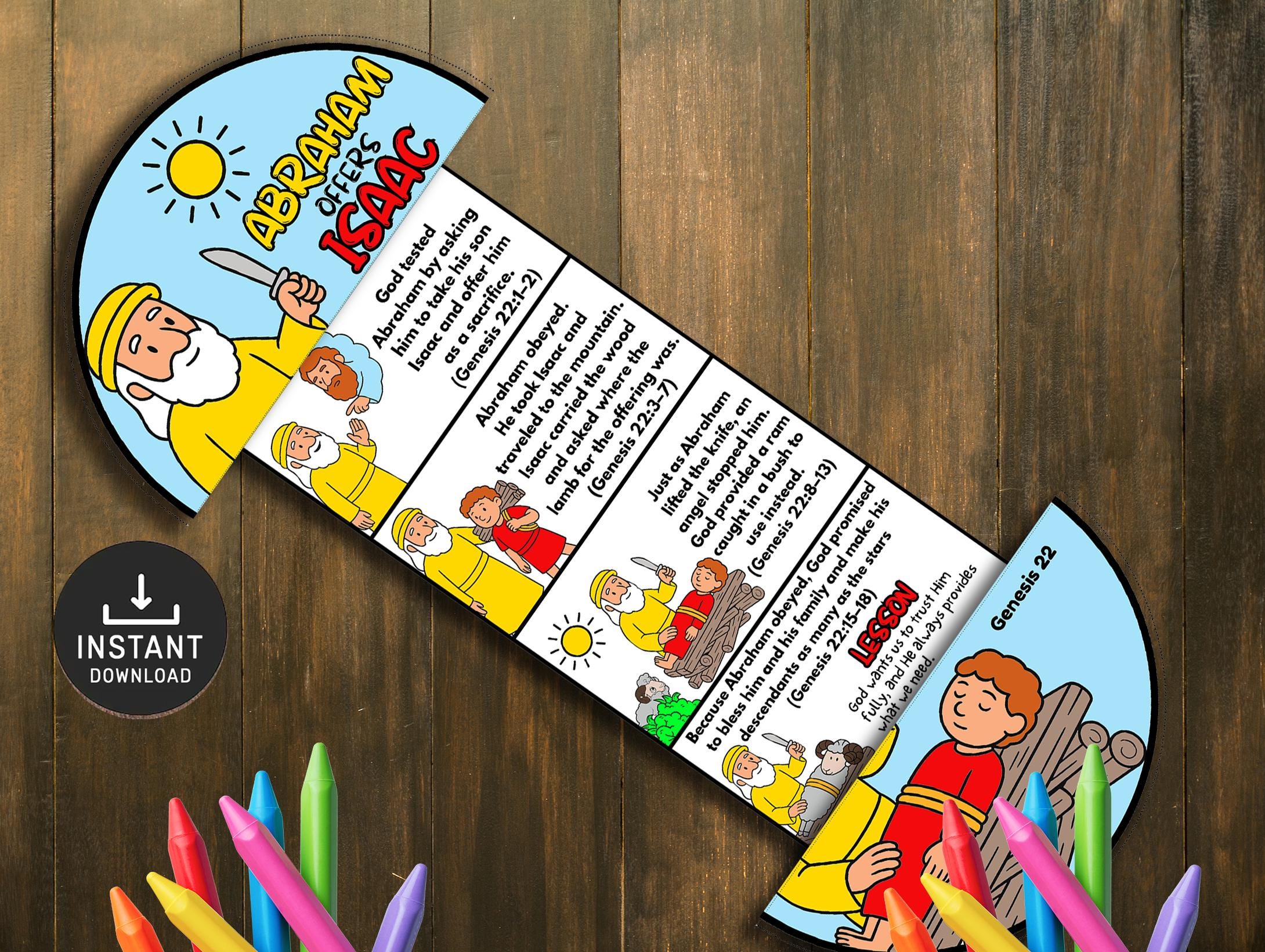 Abraham Offers Isaac Folding Surprise Bible Story Craft, Bible Lesson ...