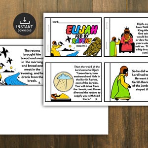 Elijah Fed by Ravens Mini Book, Bible Lesson Kids, Bible Lesson, Memory ...