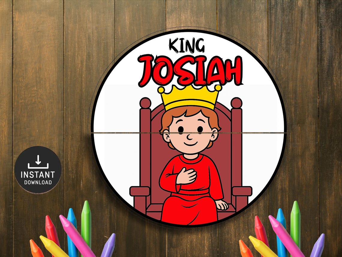 King Josiah Bible Story Craft, Sunday School Activity (digital Download ...