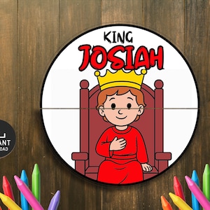 King Josiah Bible Story Craft, Sunday School Activity (digital Download ...