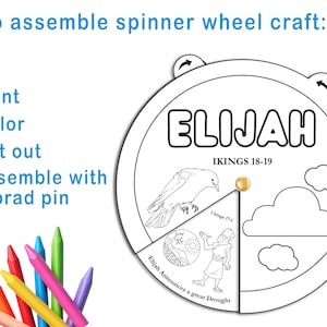 Elijah Coloring Wheel, Printable Bible Verse Activity, Watercolor, Kids ...