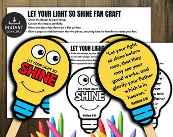Let Your Light Shine Craft, Sunday School, Great Commission, Jesus ...