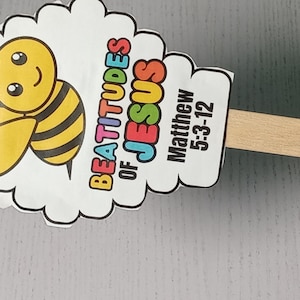 Beatitudes Fan Craft for Kids, Printable Bible Verse Activity, Kids ...