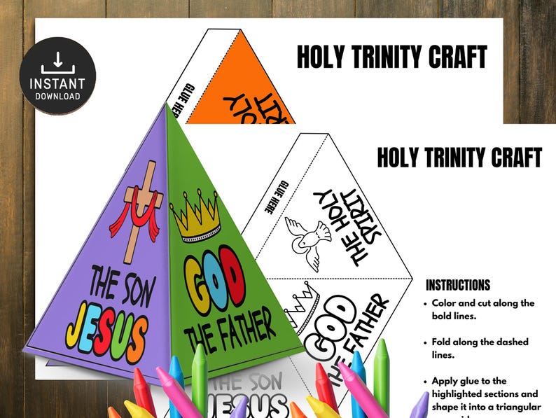Holy Trinity 3-D Pyramid Craft for Kids Sunday School Bible Lesson ...