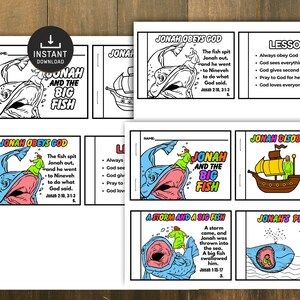Jonah and the Whale Mini Book, Bible Lesson Kids, Bible Lesson, Memory ...