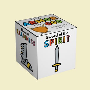Armor of God Coloring Cube, Bible Activity, Bible Lesson, Memory Game ...