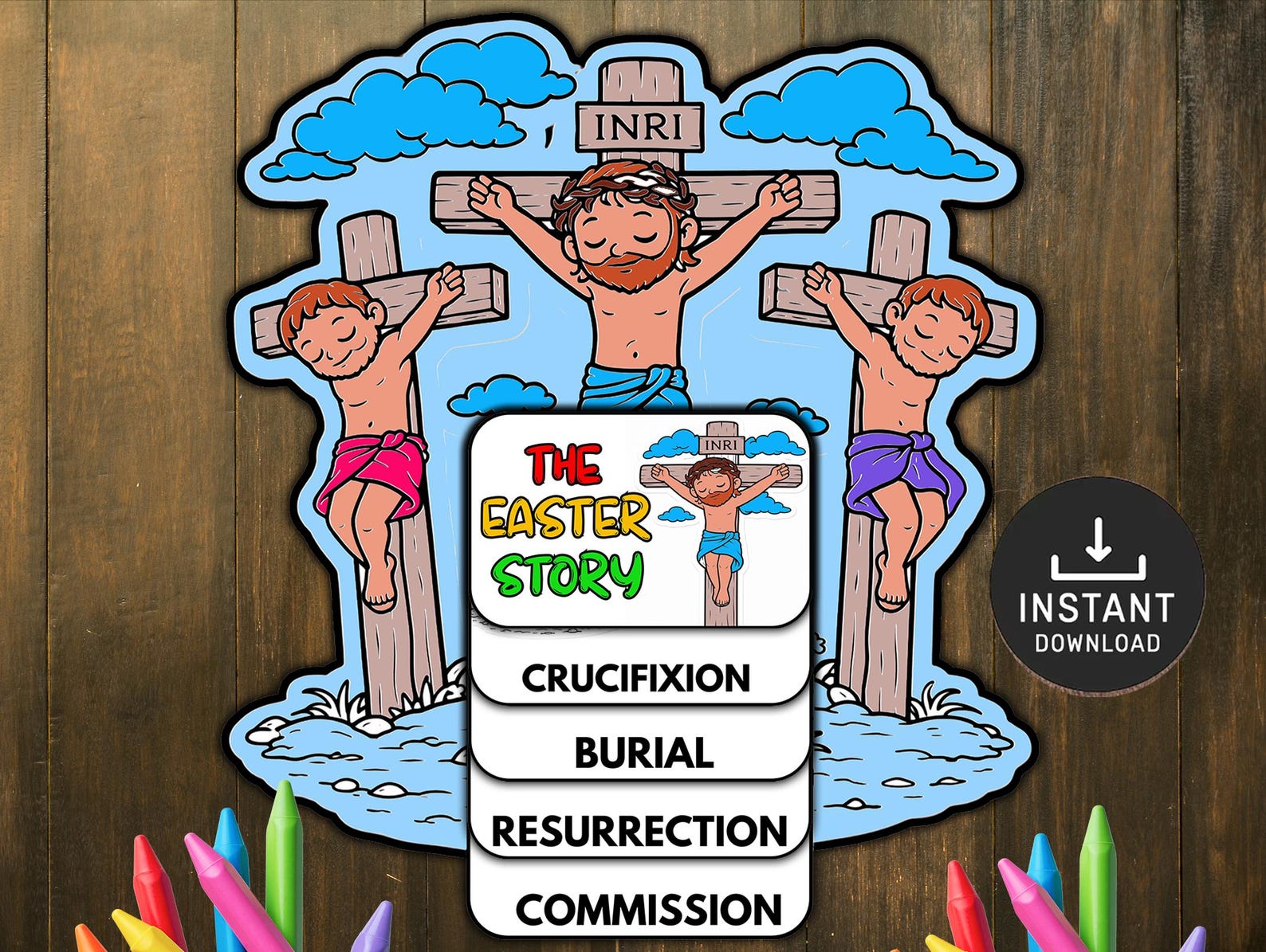 The Easter Story Flipbook Bible Craft for Kids, Memory Game, Sunday ...