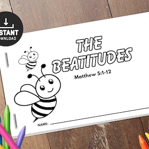 Beatitudes Mini Book, Sunday School Craft, Church Kids Activity, Sunday ...