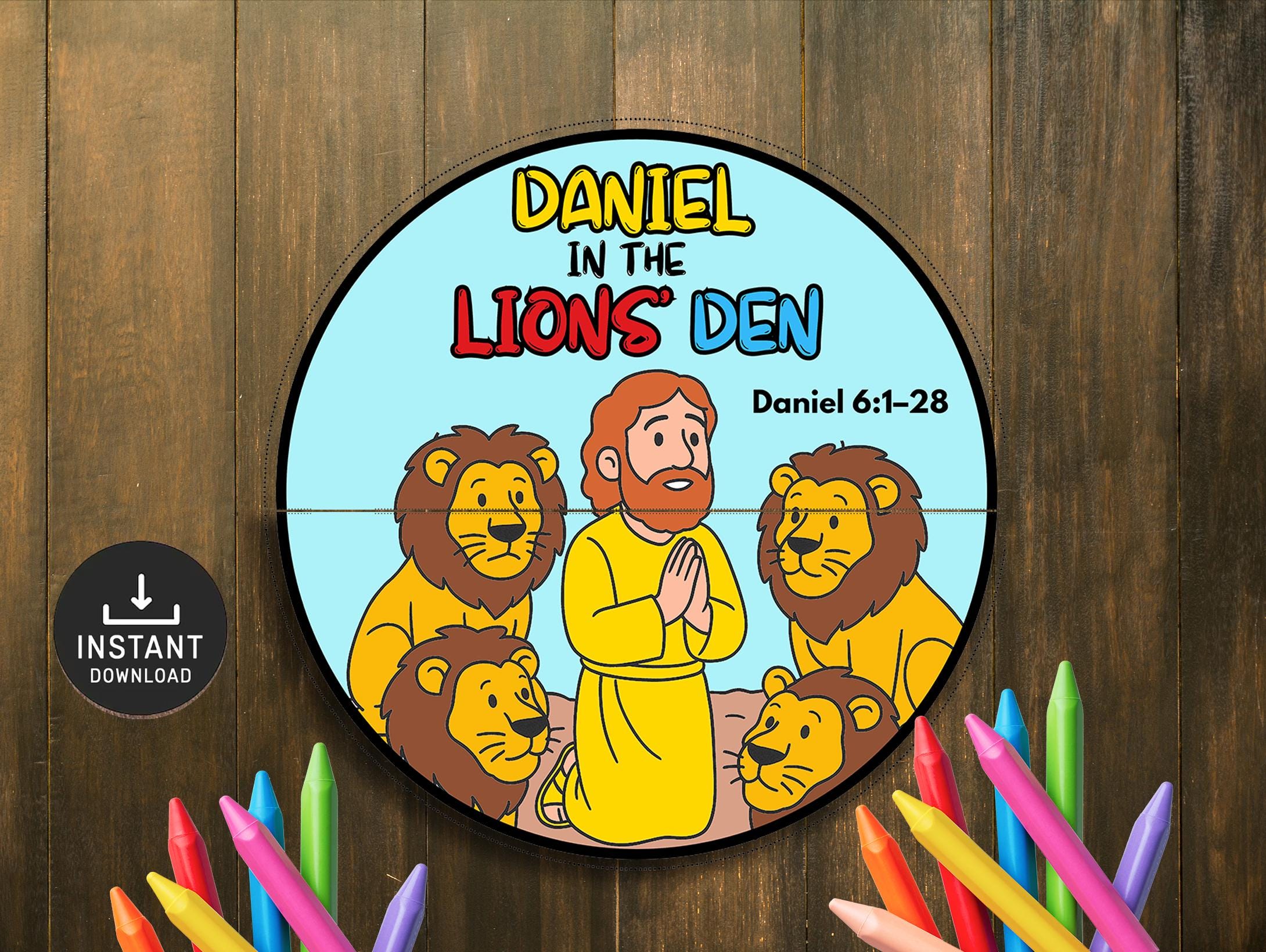 Daniel in the Lions Den Bible Story Craft, Sunday School (digital ...