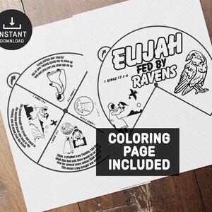 Elijah Fed by Ravens Coloring Wheel, Bible Lesson Kids, Bible Lesson ...