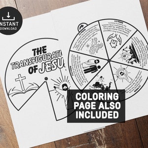 The Transfiguration of Jesus Coloring Wheel, Easter Craft, Bible ...