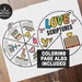 Love Scripture Coloring Wheel, Printable Bible Valentine Activity, Kids ...