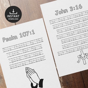 30 Bible Verses Tracing Sheets | Digital Download Tracing Practice ...