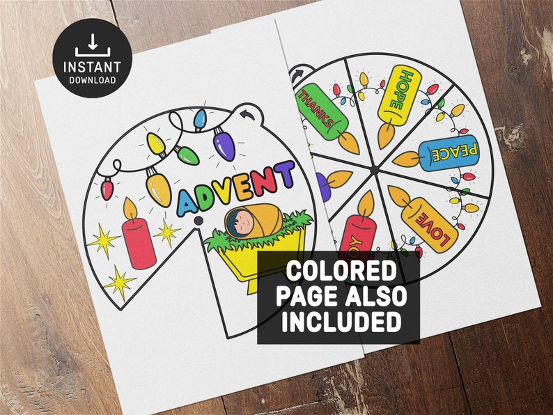 Advent Coloring Wheel, Bible Activity, Kids Bible Lesson, Memory Game ...
