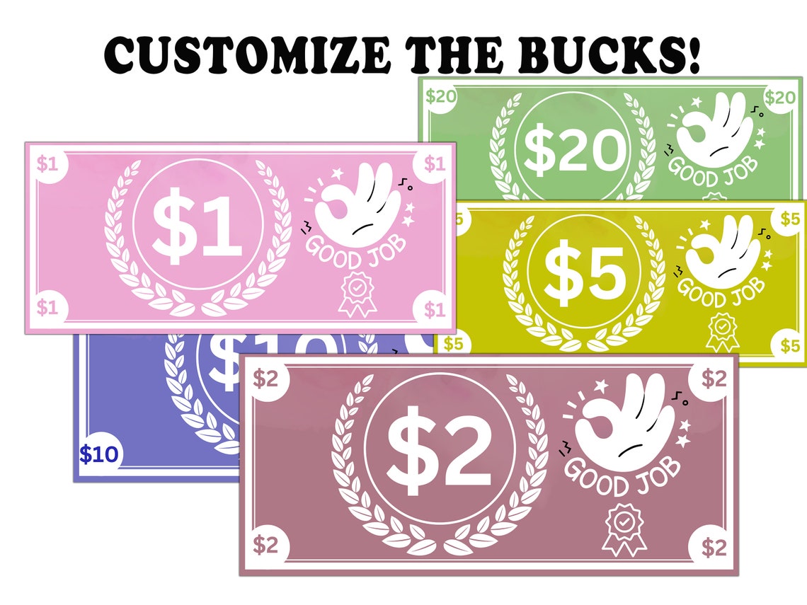 Kids Reward Bucks Printable Kids Reward Coupons Chore Bucks - Etsy