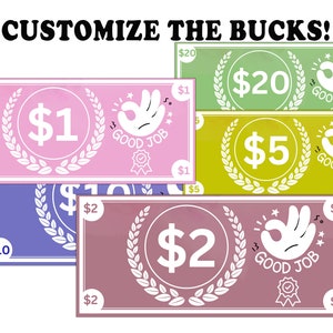Kids Reward Bucks Printable, Kids Reward Coupons, Chore Bucks ...
