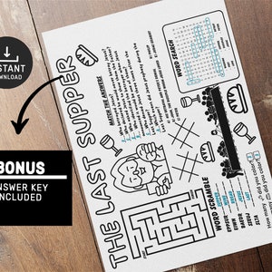 Last Supper Craft, , Bible Activity for Kids, Church Kids Activity ...