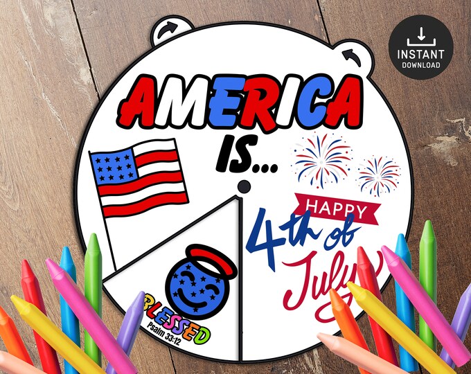 July 4th Bible Wheel Craft Lesson, Freedom in Jesus 4th of July Bible ...