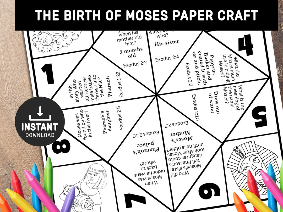 The Birth of Moses Fortune Teller, Bible Story Activity, Sunday School ...