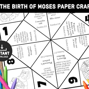 The Birth of Moses Fortune Teller, Bible Story Activity, Sunday School ...