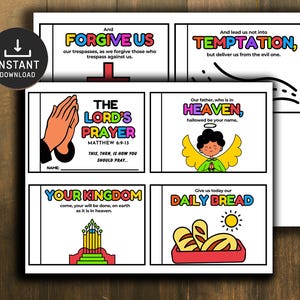 The Lord's Prayer Mini Book, Bible Activity, Kids Bible Lesson, Memory ...