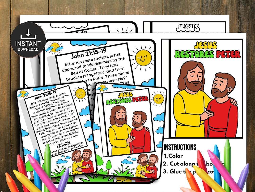 Jesus Restores Peter Bible Story Craft, Kids Bible Lesson, Sunday ...