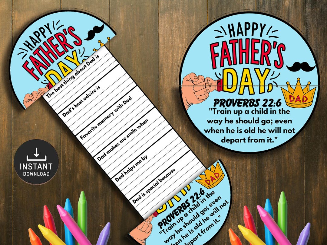 Father's Day Folding Card Craft, Sunday School Activity (digital ...