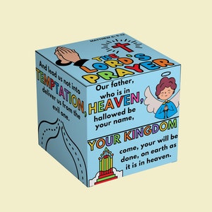 Printable Lords Prayer Cube for Kids, Lord's Bible Verse Sunday School ...