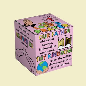 Printable Lords Prayer Cube for Kids Lord's Bible Verse - Etsy
