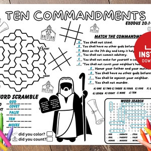 Ten Commandments, Bible Activity, Sunday School Activities, Bible ...
