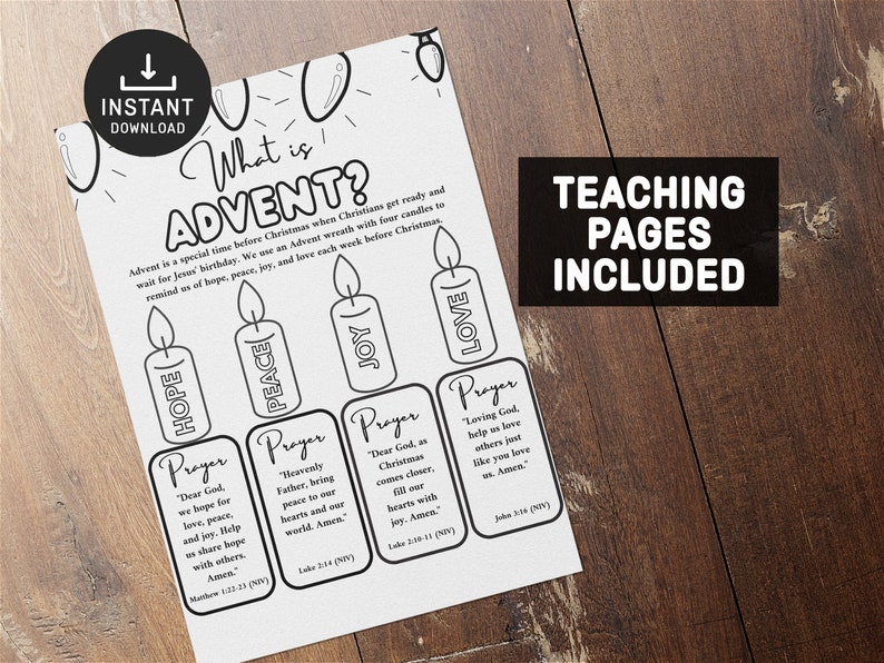 Advent Coloring Wheel, Bible Activity, Kids Bible Lesson, Memory Game ...