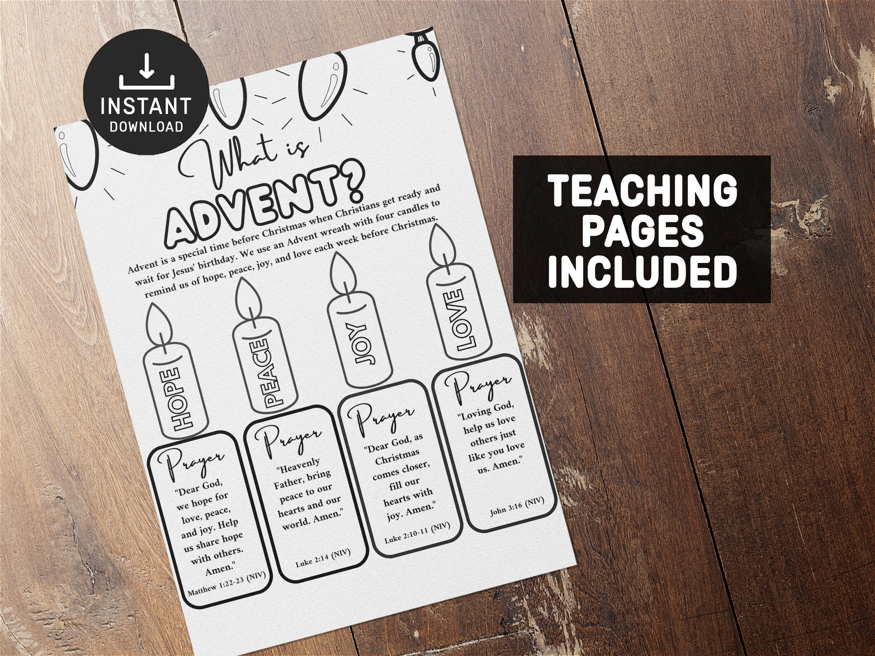 Advent Coloring Wheel, Bible Activity, Kids Bible Lesson, Memory Game ...