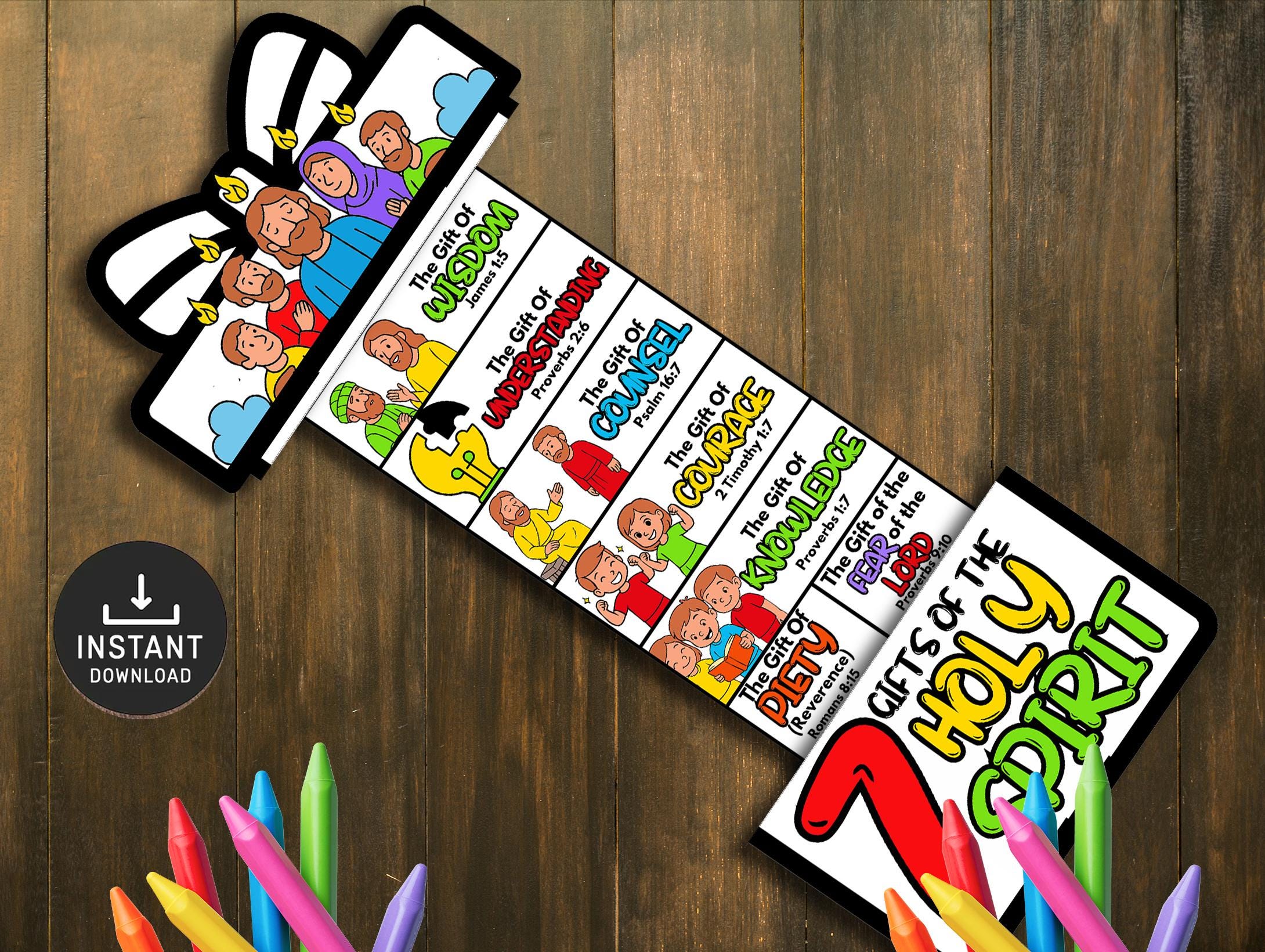 Gifts of the Holy Spirit Craft, Bible Lesson, Church Activity (digital ...