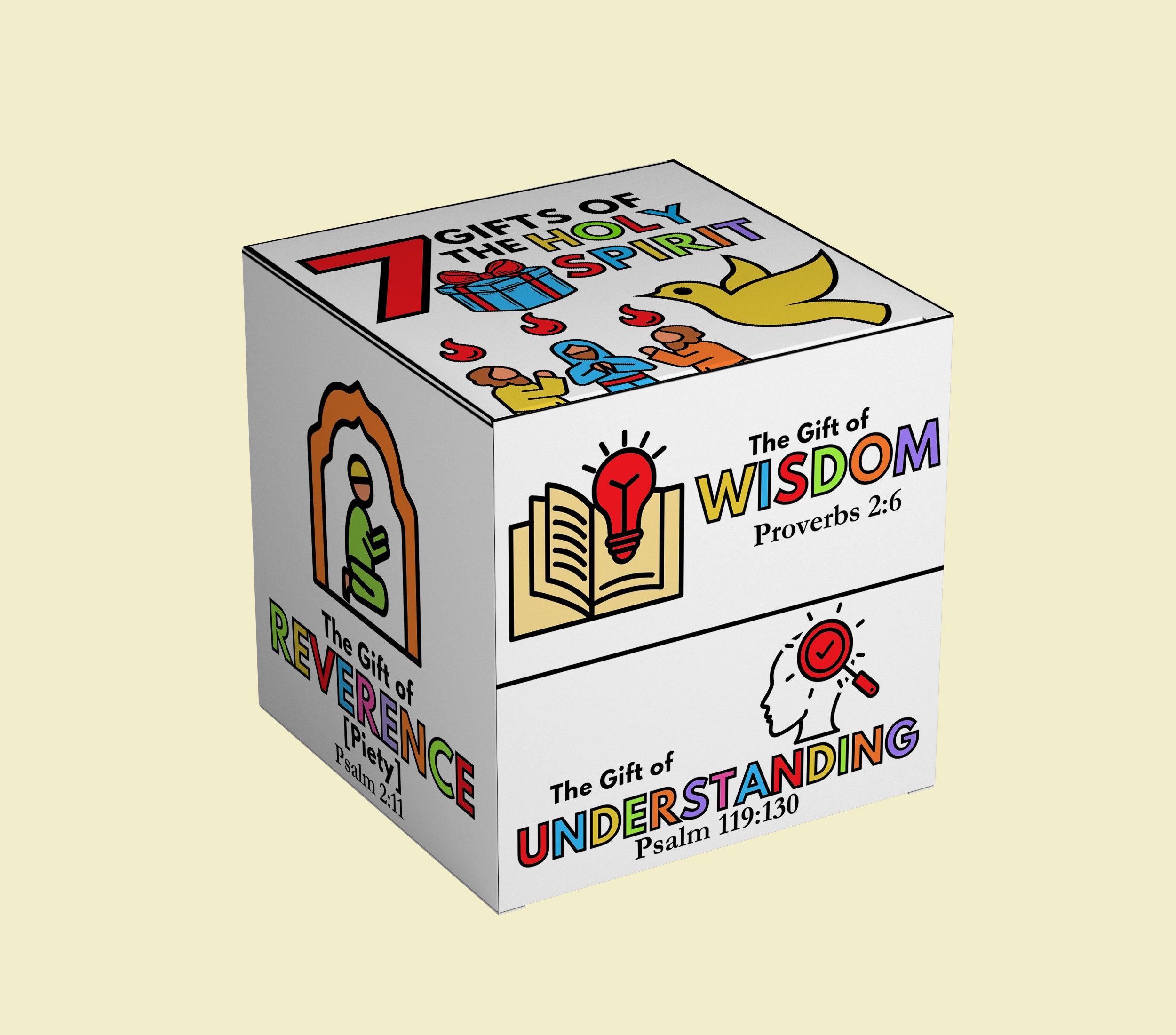 Gifts of the Holy Spirit Coloring Cube, Bible Lesson, Sunday School ...