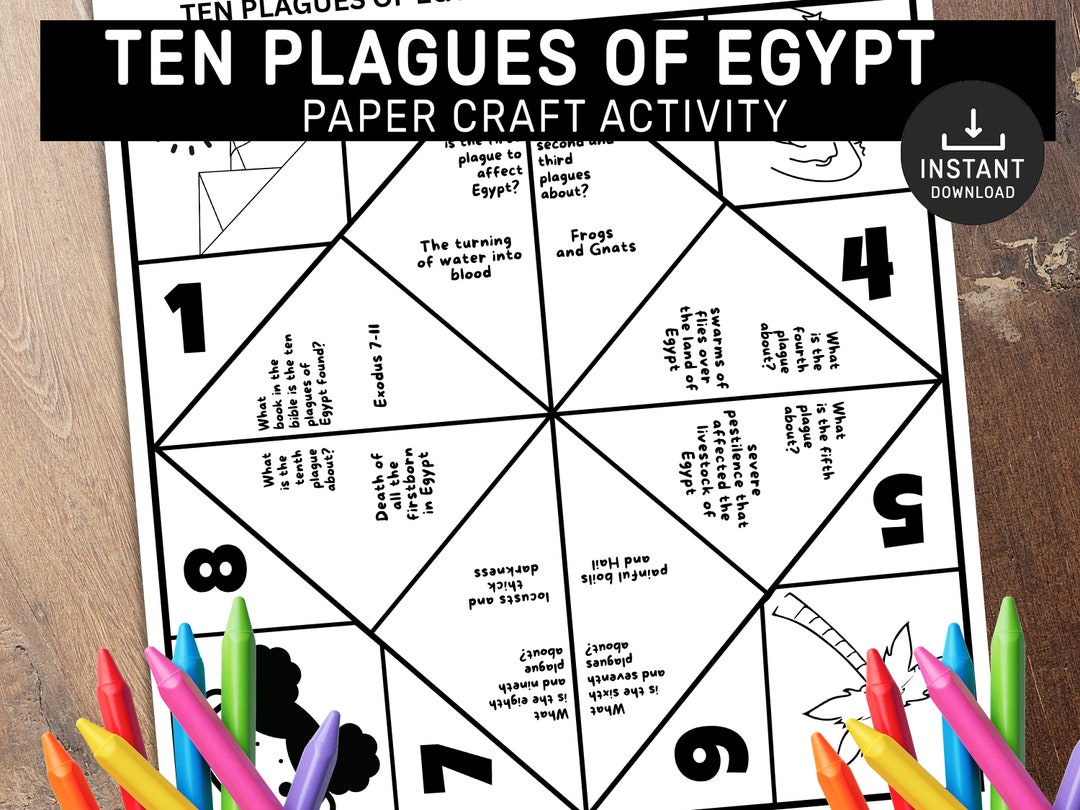 Ten Plagues of Egypt, Bible Verse Activity, Watercolor, Kids Bible ...