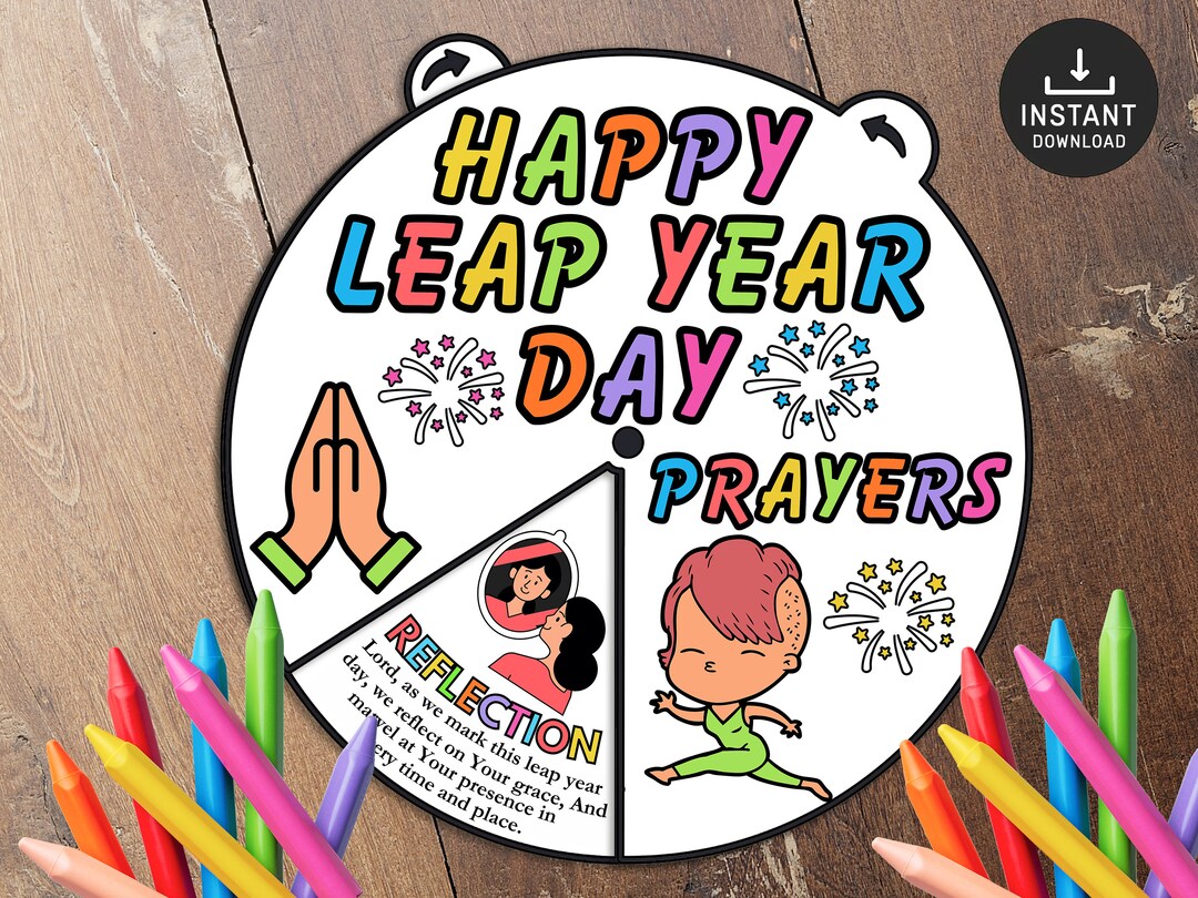 Leap Year Day Prayer Coloring Wheel, Leap Year Activities, Leap Year ...
